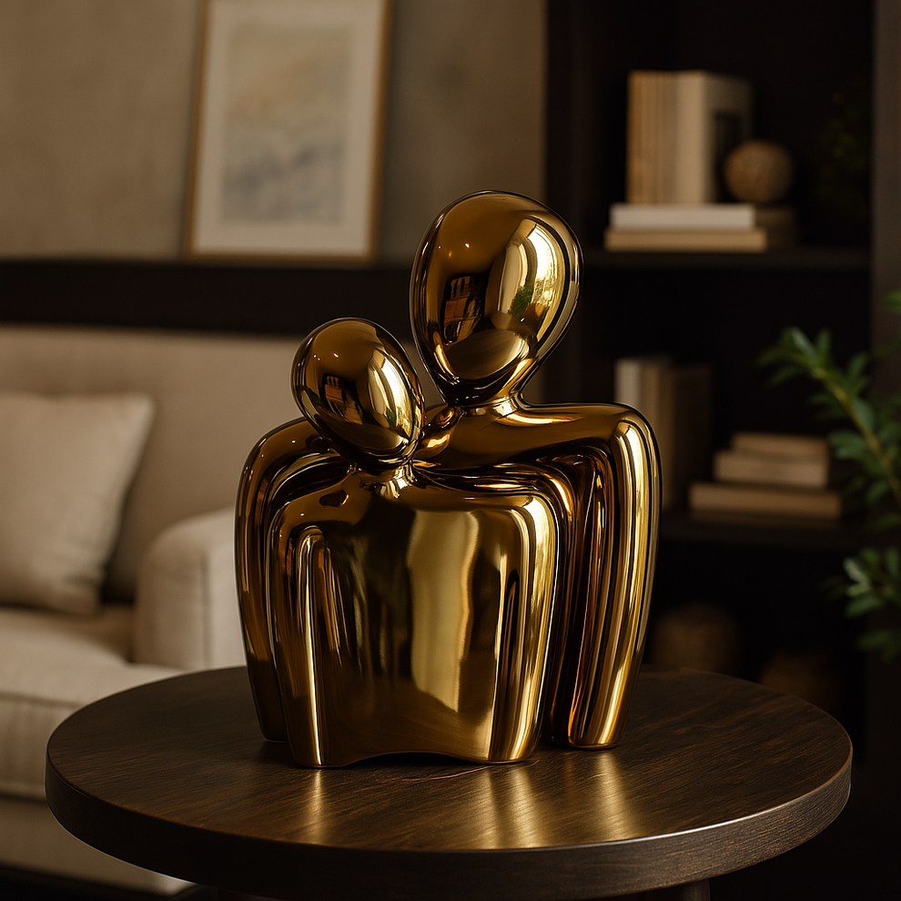 Golden Embrace Abstract Sculpture – Bell'arte